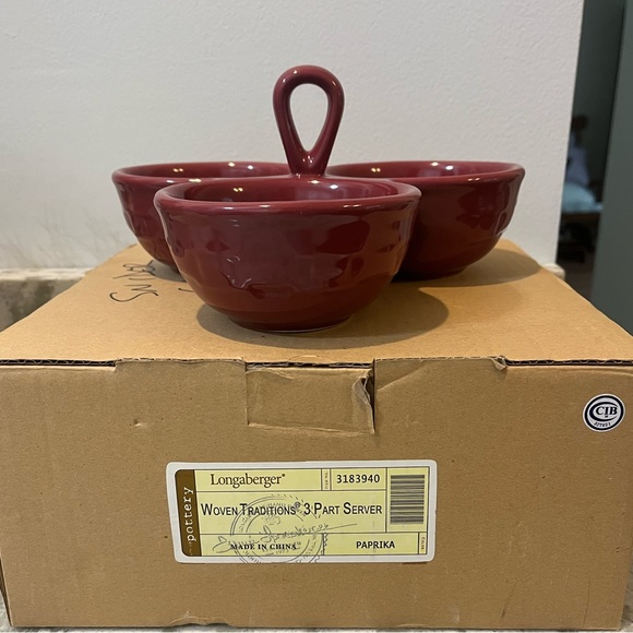 Longaberger | Kitchen | Nib Longaberger Woven Traditions 3part Server ...